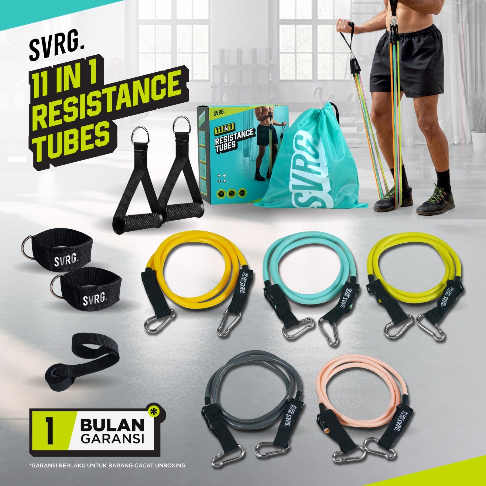 Premium Resistance Band Tubes 11 in 1 Pack Premium Latex Edition Naked – SVRG