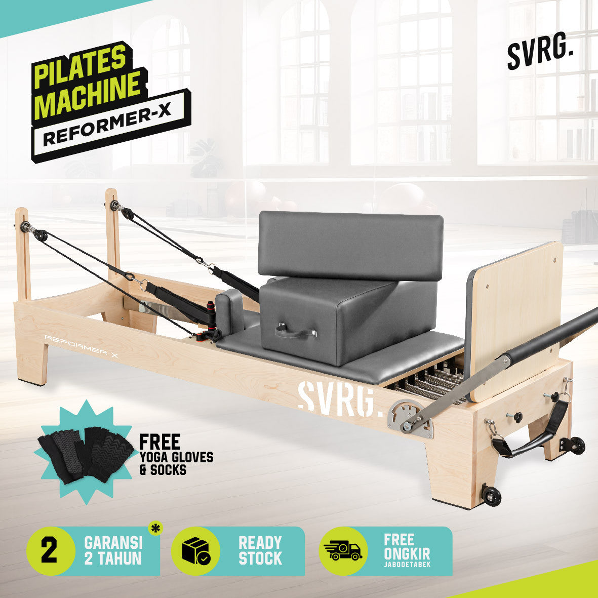 Pilates Reformer X - Training Exercise Free Socks and Gloves - SVRG